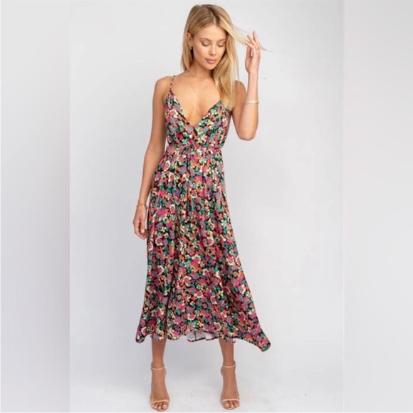 RESA | Dresses | Resa Colorful Floral Midi Dress | Poshmark